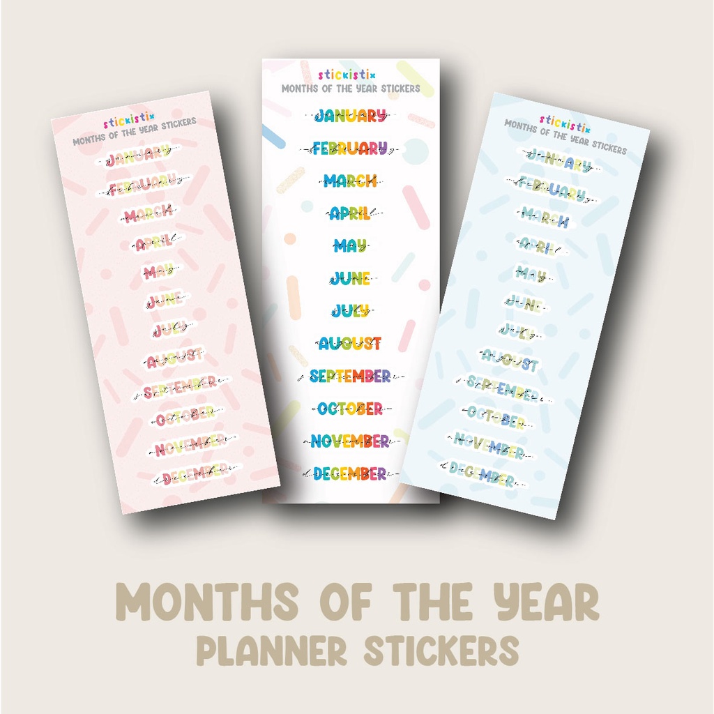 Months of the Year | Planner Stickers | Calendar Stickers | January to ...