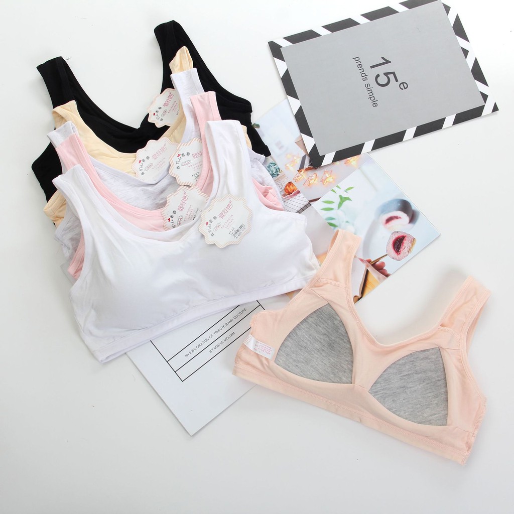 [Local] Teenage Bra/ Girls Basic Cotton Padded Teenager Bralette ...