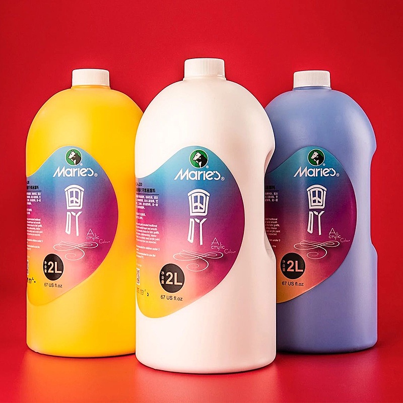 Maries 2L Studio Acrylic Paint 21 Colours Acrylic Colors for Artist ...