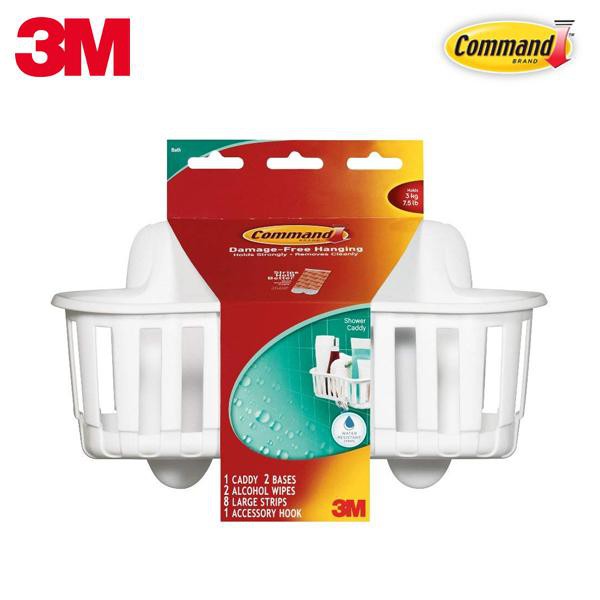 3M Command Bath Organization White Shower Caddy with Water-Resistant ...