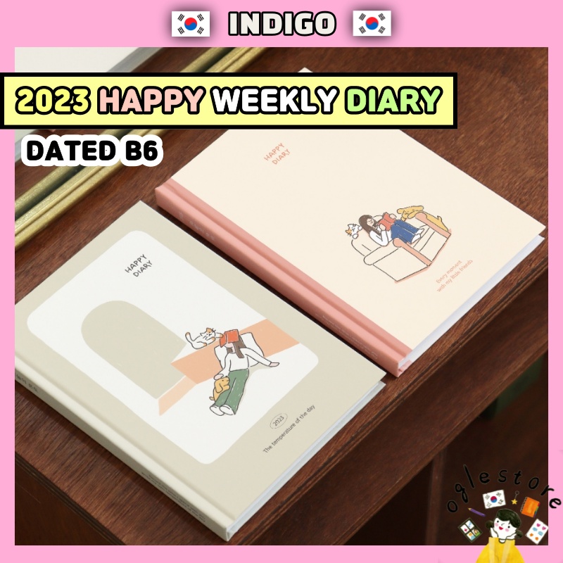 2023 Planner Diary Korean B6 Cute illustration Hardcover Weekly Planner ...