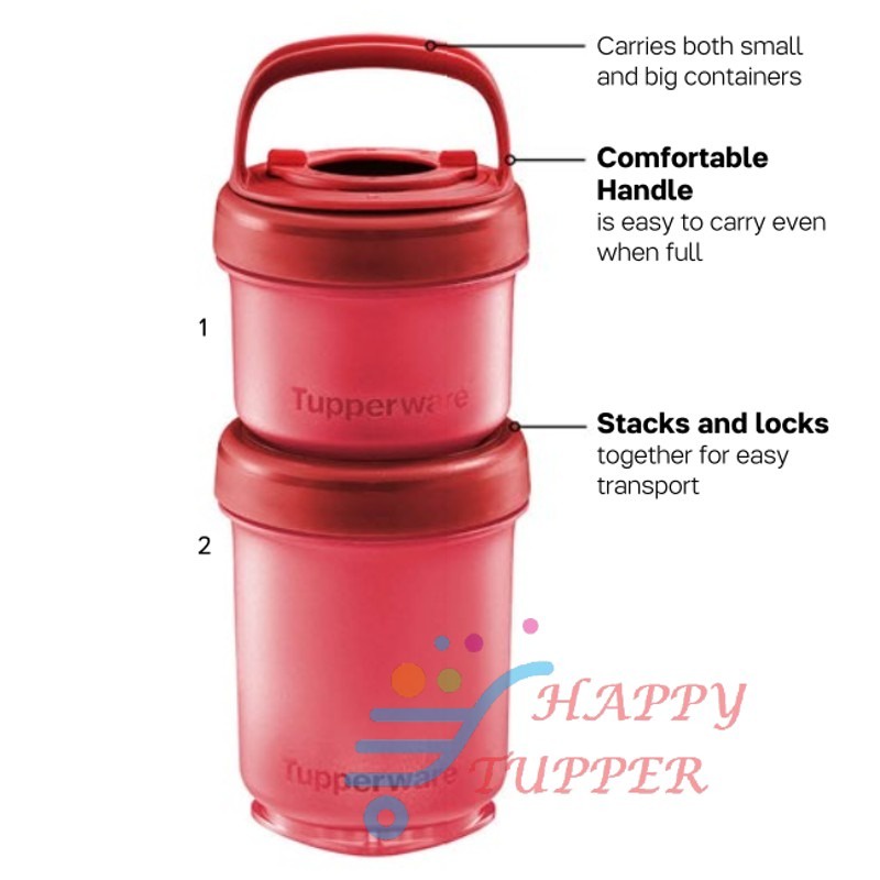 Tupperware Twist N Snack with Handle (Tupperware Lunch Box) | Shopee ...