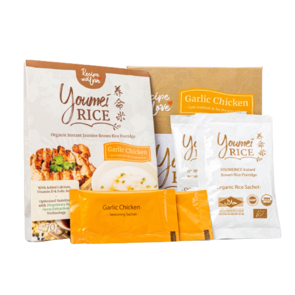 Youmei Rice Organic Instant Jasmine Brown Rice Porridge - Garlic ...
