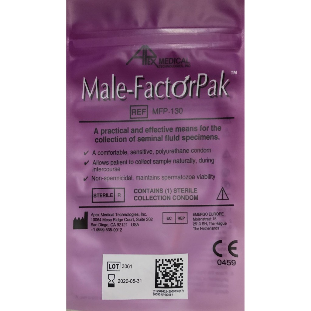 Male Factor Pak Semen Collection Condom For Fertility, IVF, IUI | Shopee Singapore