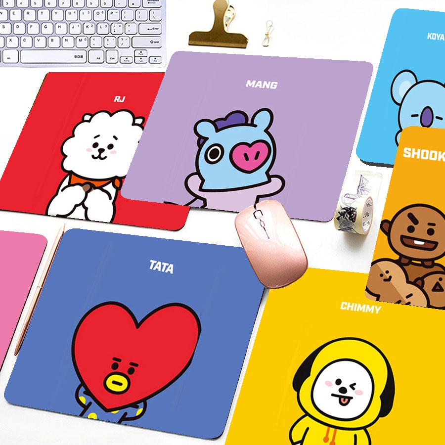 Cartoon Gaming Mouse Pad Kpop BT21 Game Anti-slip Pad Gamer Mousepad ...