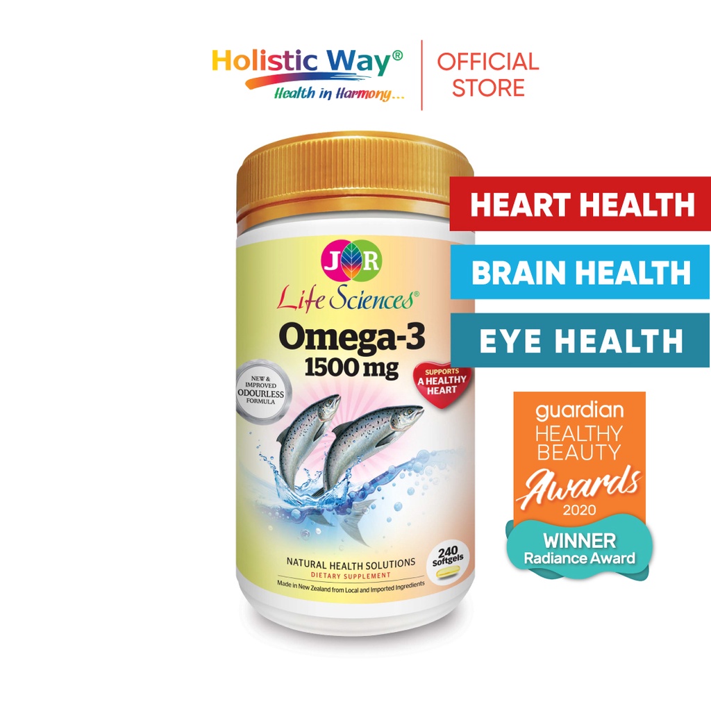 [Exp: Oct 2023] JR Life Sciences High Strength Omega-3 1500mg (240 ...