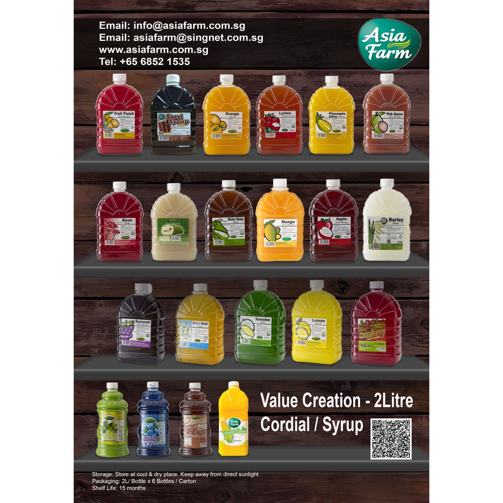 Asia Farm Cordial & Syrup (2 Litres) | Shopee Singapore