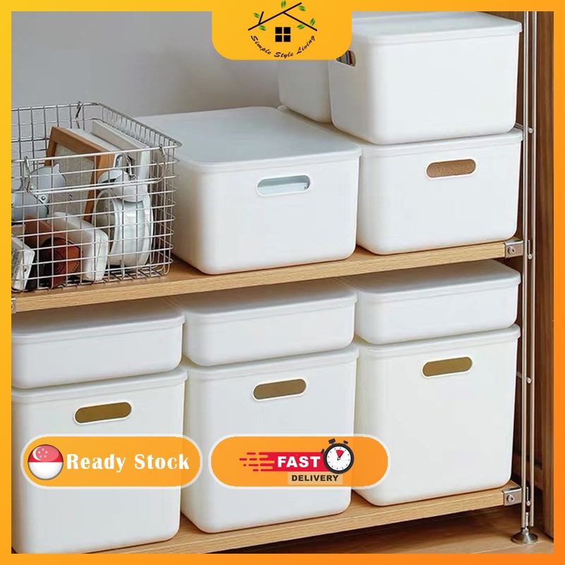 ⚡Flash Sale⚡Stackable Storage box With dustproof Lid/ cabinet organizer ...