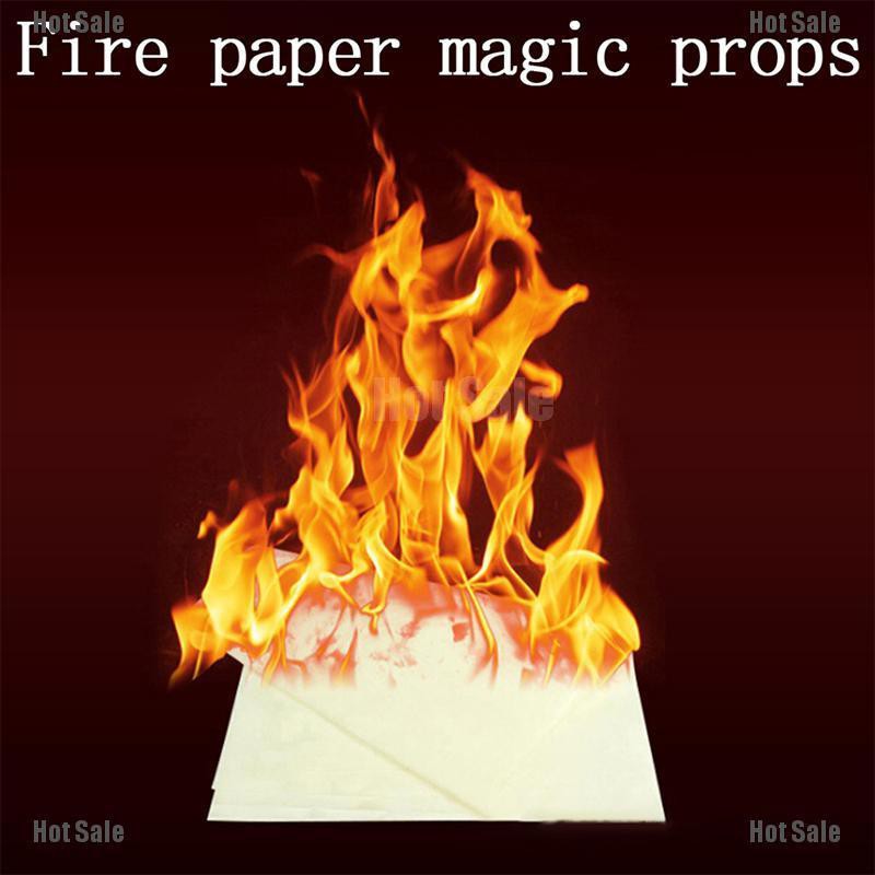 ☑️Hot Sale 1/5Pcs 20*25cm Fire Paper Flash Flame Paper Fire Paper Magic ...