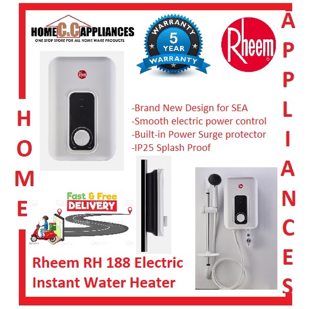 Rheem RH 188 Electric Instant Water Heater | Shopee Singapore