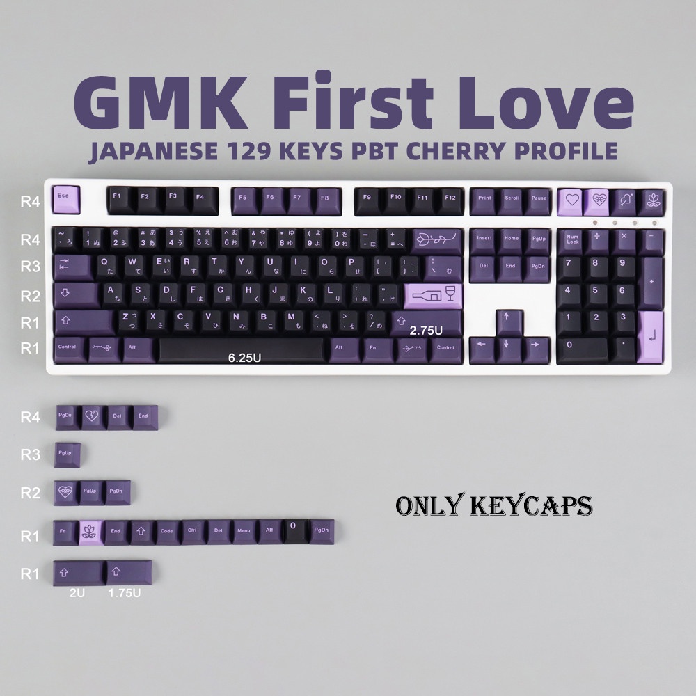 GMK First Love 129 Key PBT Cherry Profile DYE-SUB keycap Japanese ...