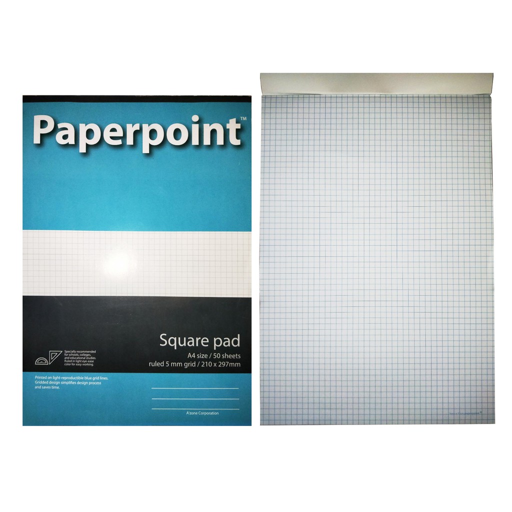 Paperpoint A4 Square Pad | Ruled 5mm grid | 50 Sheets | Shopee Singapore