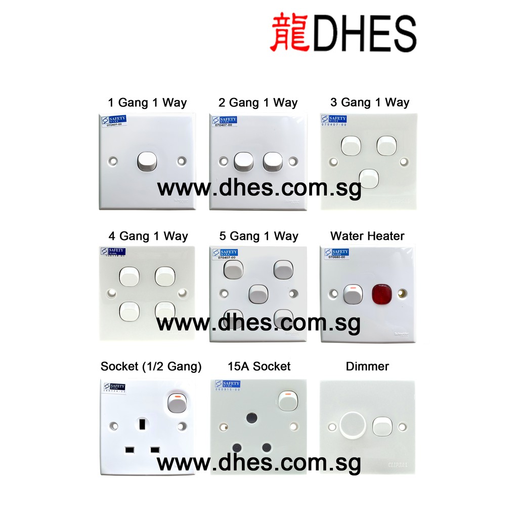 Clipsal Schneider Switch Socket Dimmer (1 Gang - 5 Gang, 1 Way - 2 Way ...