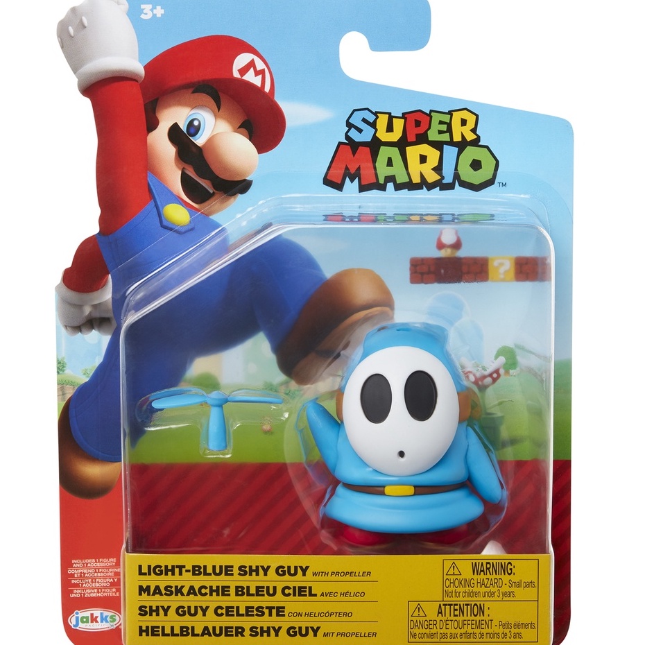 Super Mario 4 inch Shy Guy with Propeller Articulated and Bendable ...
