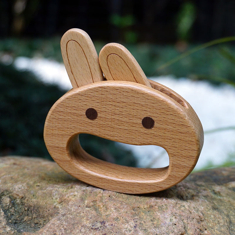 Wooden Rabbit Grasp Rattle | Shopee Singapore