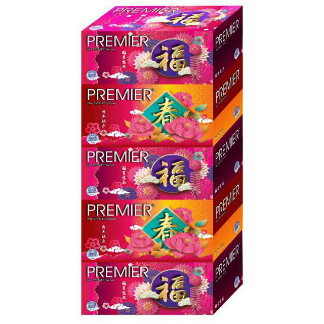 Premier 2ply Classic Facial Tissue 200pc, Pack of 5 (Packaging may vary ...