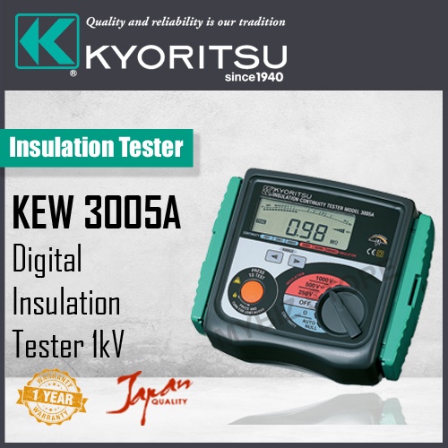 Kyoritsu 3005A -1 Kv Digital Insulation Tester (KEW 3005A) | Shopee ...
