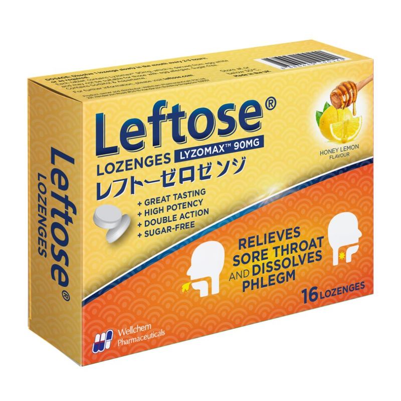 Leftose Lozenges Lyzomax 90mg Honey Lemon Flavour | Shopee Singapore