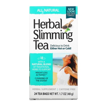 21st Century, Herbal Slimming Tea, All Natural, Caffeine Free, 24 Tea ...