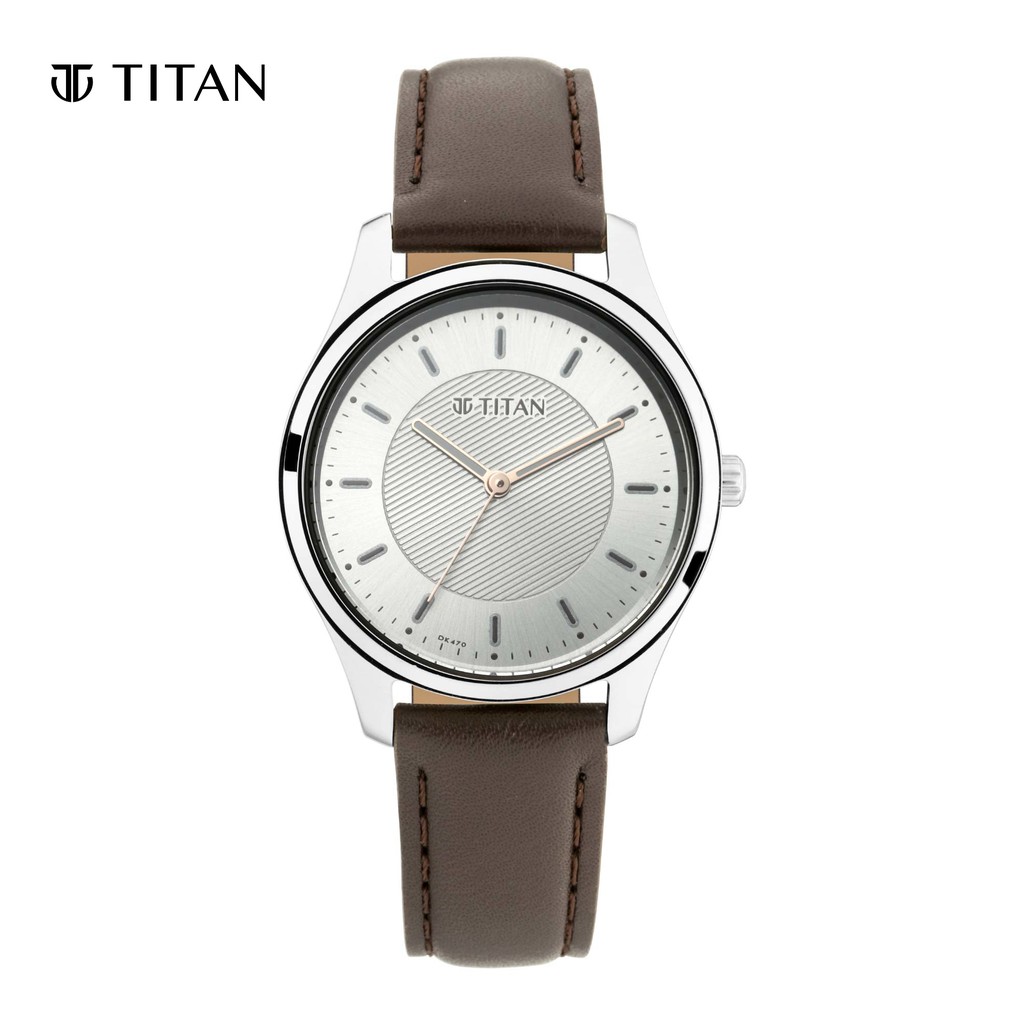 Titan Workwear Watch with Silver Dial & Leather Strap 2639SL03 | Shopee ...