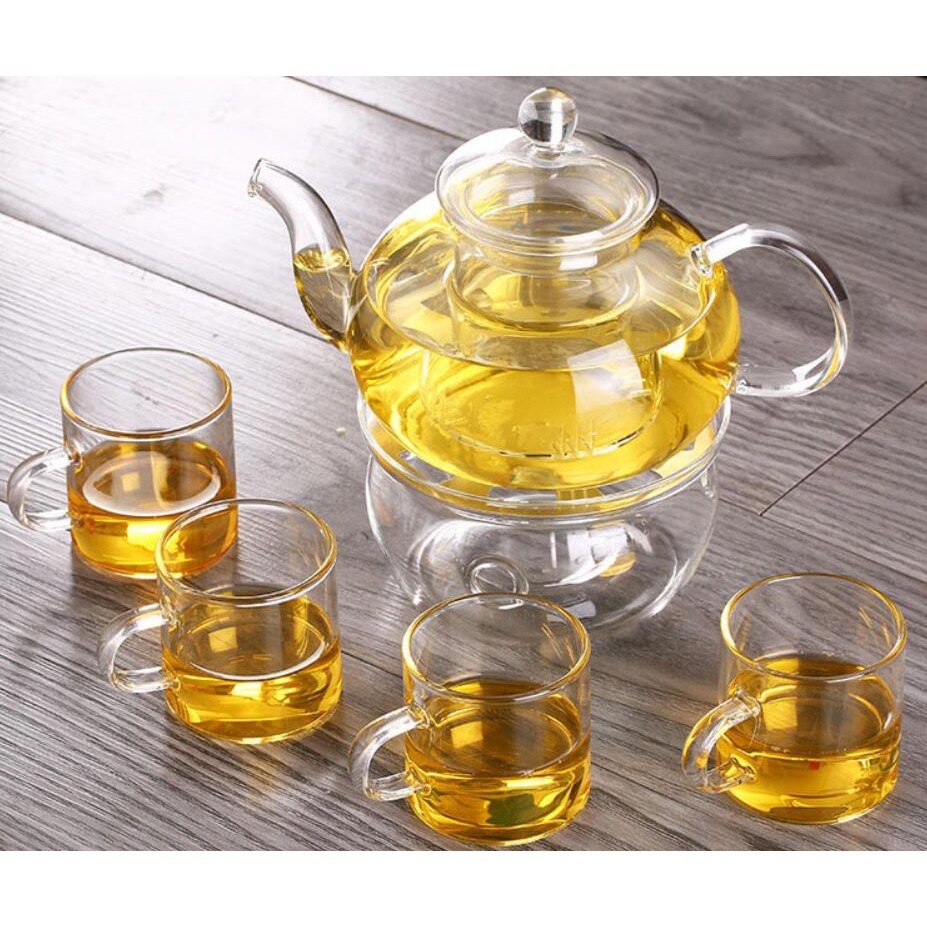 Whole set: Borosilicate Glass Tea Pot Set and cups sets | Shopee Singapore