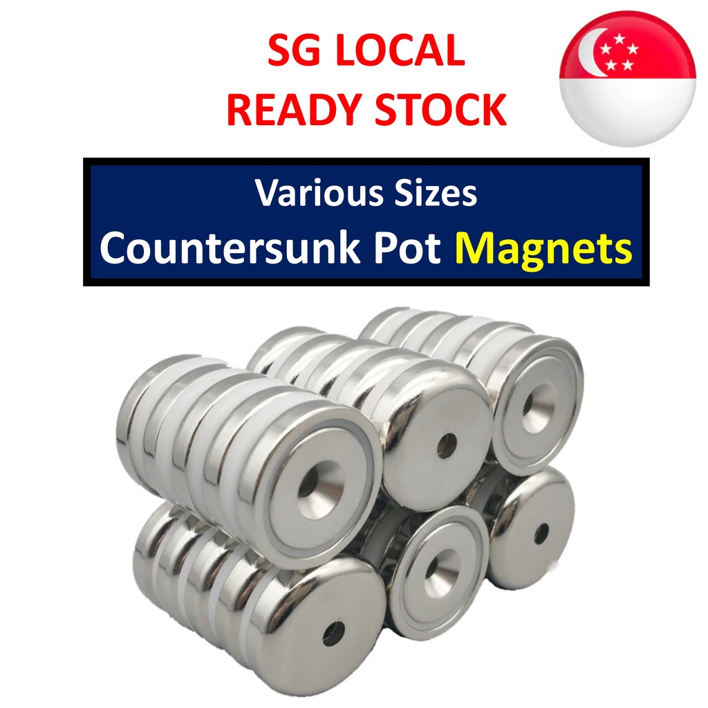 SG Countersunk Pot Magnet - Neodymium Counter sunk screw heavy duty ...