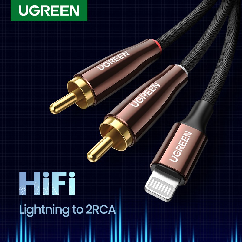 UGREEN Lightning to RCA Cable MFi Certified 2RCA Splitter Cable, Male ...