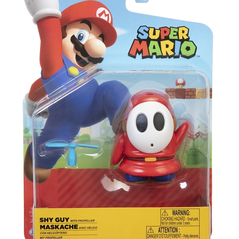 Super Mario 4 inch Shy Guy with Propeller Articulated and Bendable ...