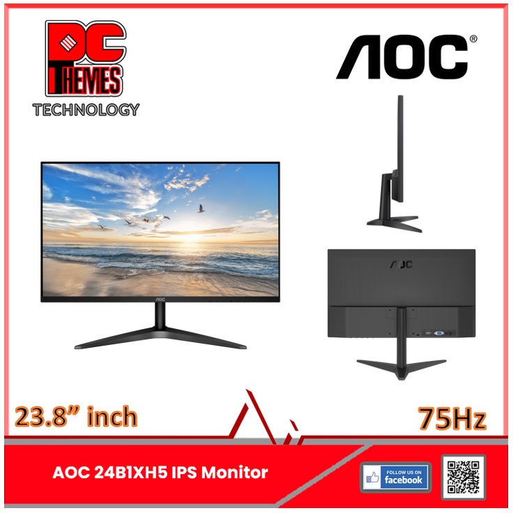 AOC 24B1XH5 23.8" IPS Monitor | Shopee Singapore