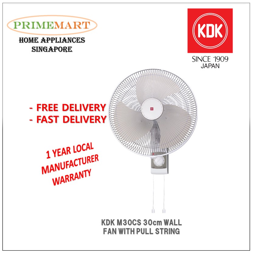 KDK M30CS 30cm Wall Fan with pull string * 1 YEAR LOCAL WARRANTY ...