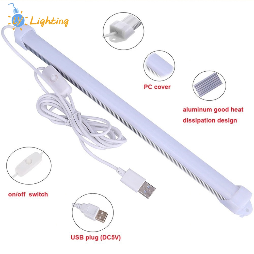 18/35/52cm USB LED Light Portable Tube Strip Mount Hang Desk Lights ...