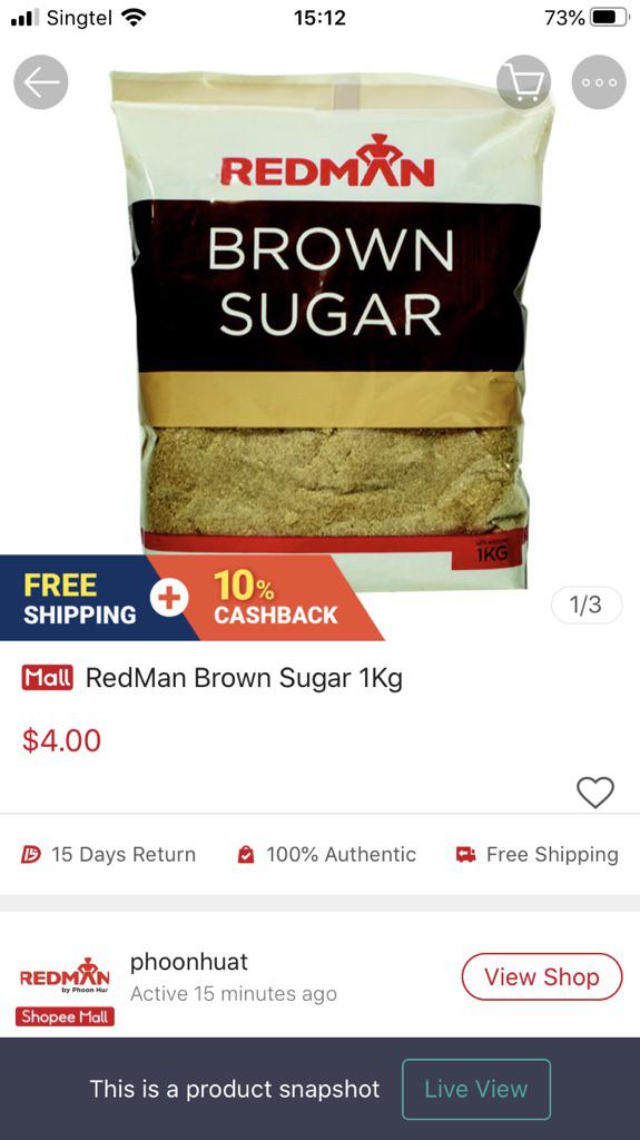 RedMan Brown Sugar 1Kg | Shopee Singapore