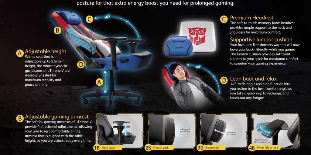 OSIM uThrone V Transformer Edition Gaming Chair (Delivery based on ...