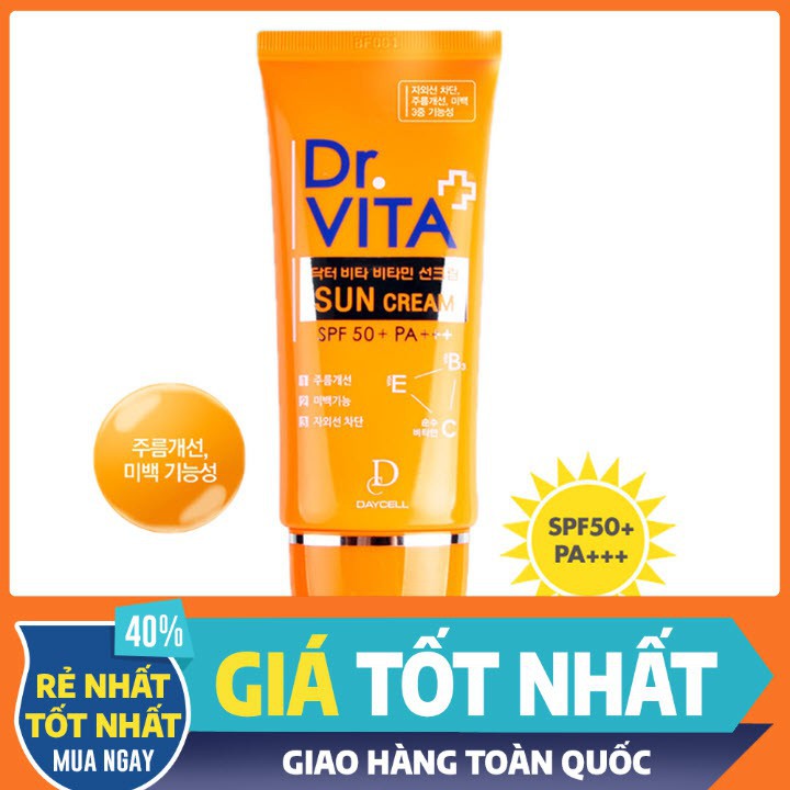 100% GENUINE - PREMIUM KOREAN DOMESTIC SUNSCREEN DR. Vita 50G | Shopee ...