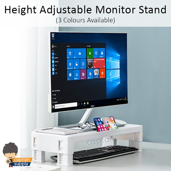 Height Adjustable Monitor Stand (Plastic) | Shopee Singapore
