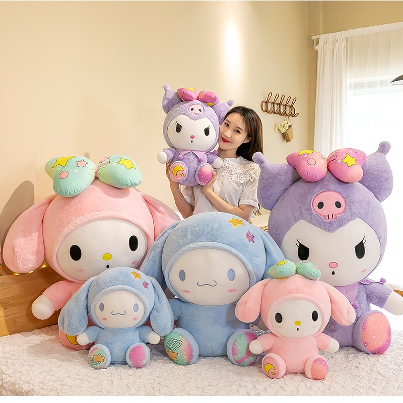 Cartoon kuromi teddy bear cinnamoroll plush toy cute melody soft toy birthday gift | Shopee ...