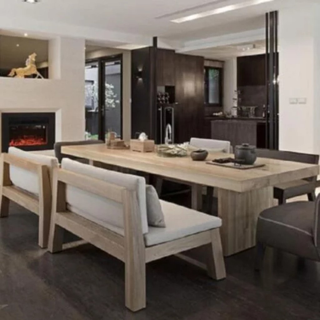 E 010 PO-Solid Wood Dining Table / Bench | Shopee Singapore