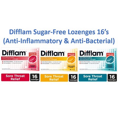 Difflam Sugar-Free Lozenges 16's (Assorted Flavors) *Leftose*Mac Dual ...