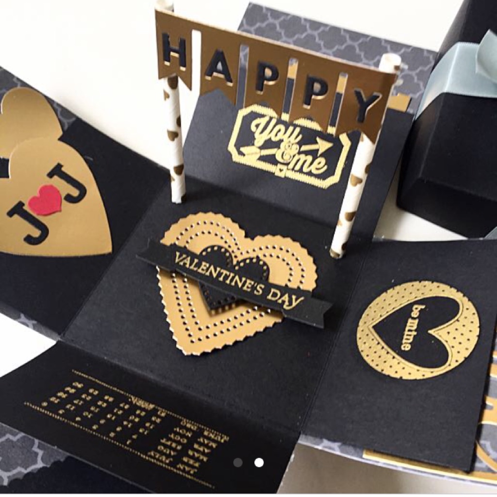 Happy Valentine day explosion black and gold | Shopee Singapore