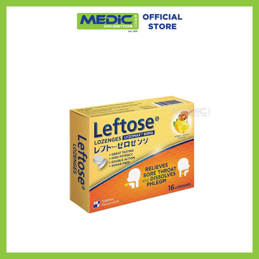 [Bundle of 4] Leftose Lozenges Honey Lemon Flavour 16s - By Medic ...