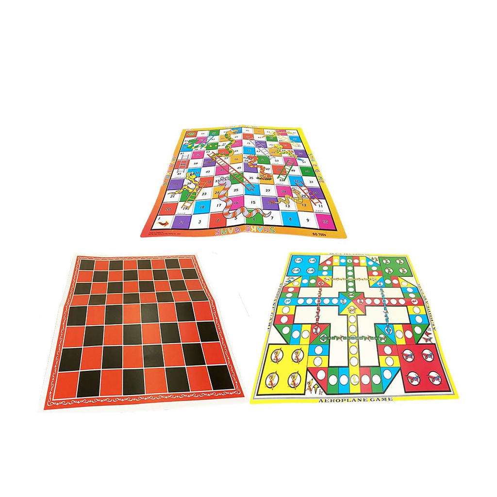 Airplane Chess, Snake & Ladder, Checkers Board game value pack | Shopee ...