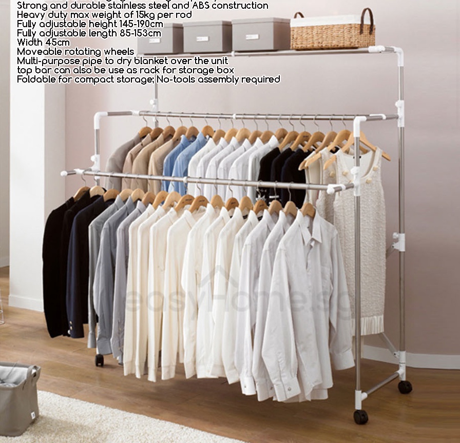 Easyhome.sg Korean Clothes Rack BR703 Laundry Rack Foldable Drying Rack ...