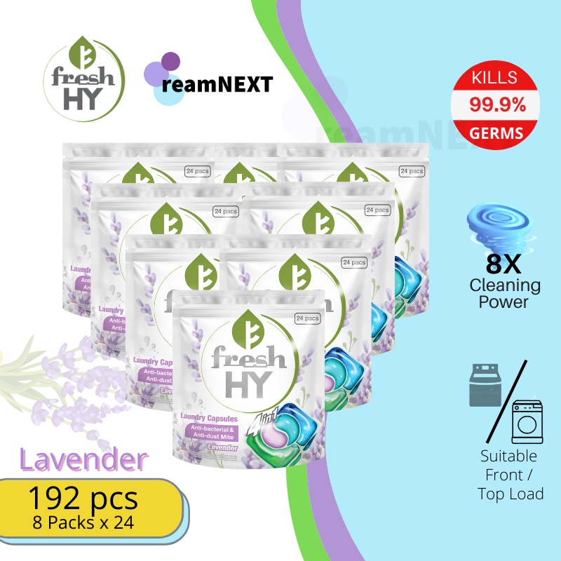 Fresh HY 4-in-1 Laundry Capsules 24pcs x 8 Refill Packs | Shopee Singapore