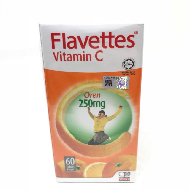 Flavette's Vitamin C Orange Flavour 250mg 60 Tablets | Shopee Singapore