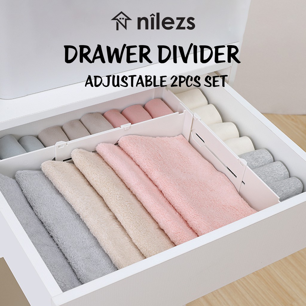 2pcs Retractable Drawer Adjustable Divider, Organizer, Cabinet Dresser ...