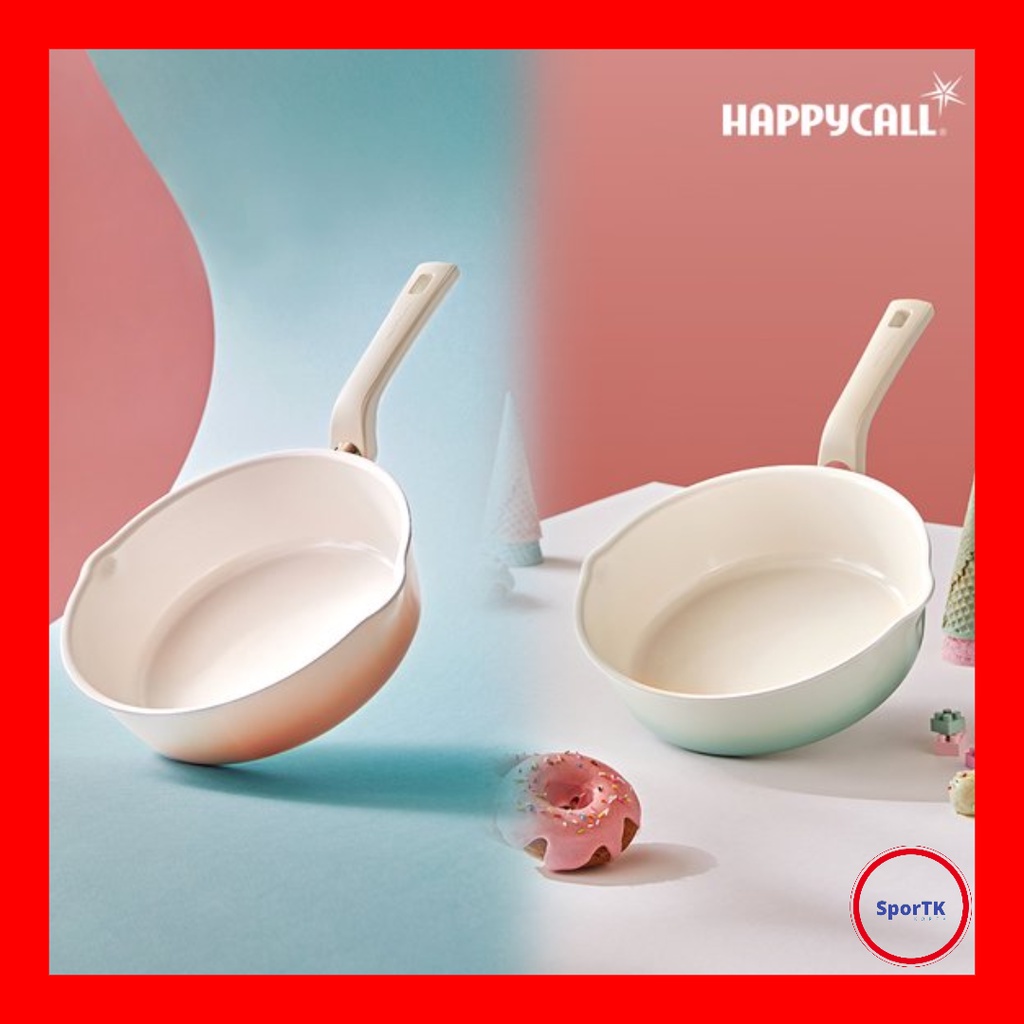 HAPPYCALL Flex Pan Blanc IH Wide 22cm Pan Wok Pot (Pink/Mint) | Shopee ...