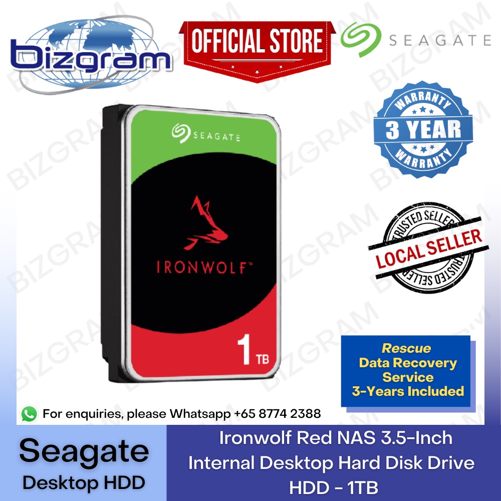 Seagate Ironwolf Red NAS Internal Desktop Hard Disk Drive HDD (1TB/2TB ...