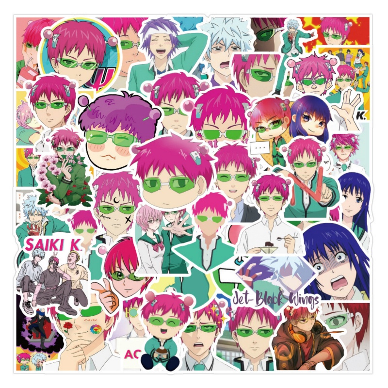 50Pcs Anime The Disastrous Life of Saiki K Stickers Saiki Kusuo Cartoon ...