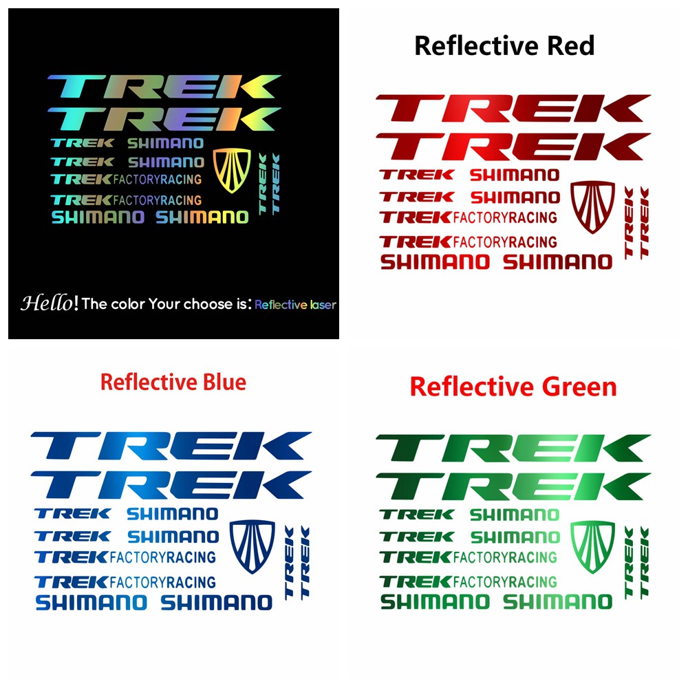 Transparent TREK MTB Cycling Vinyl Sticker Reflective Color Trek Road ...