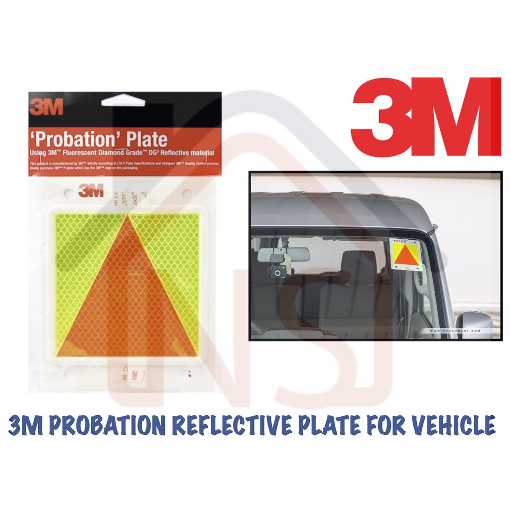 3M Probation Plate Reflective P-Plate for Vehicles (Reflective Triangle ...